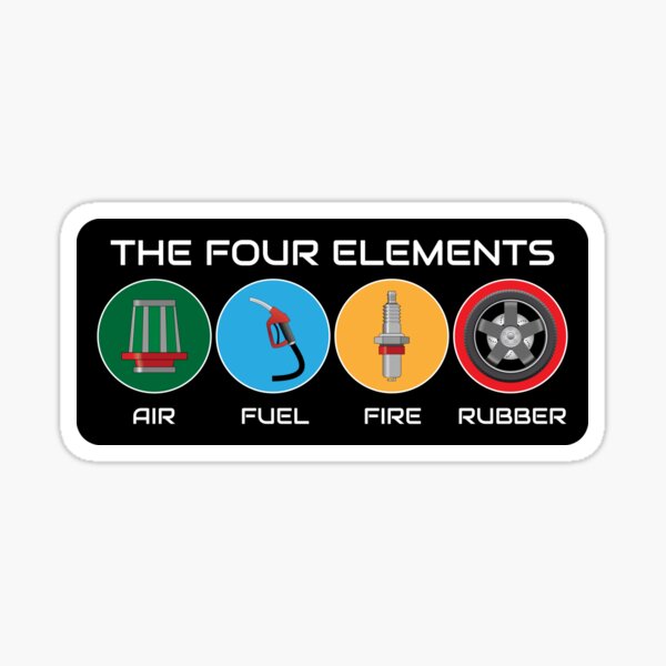 "The Four Elements" Sticker for Sale by PetrolHeads | Redbubble