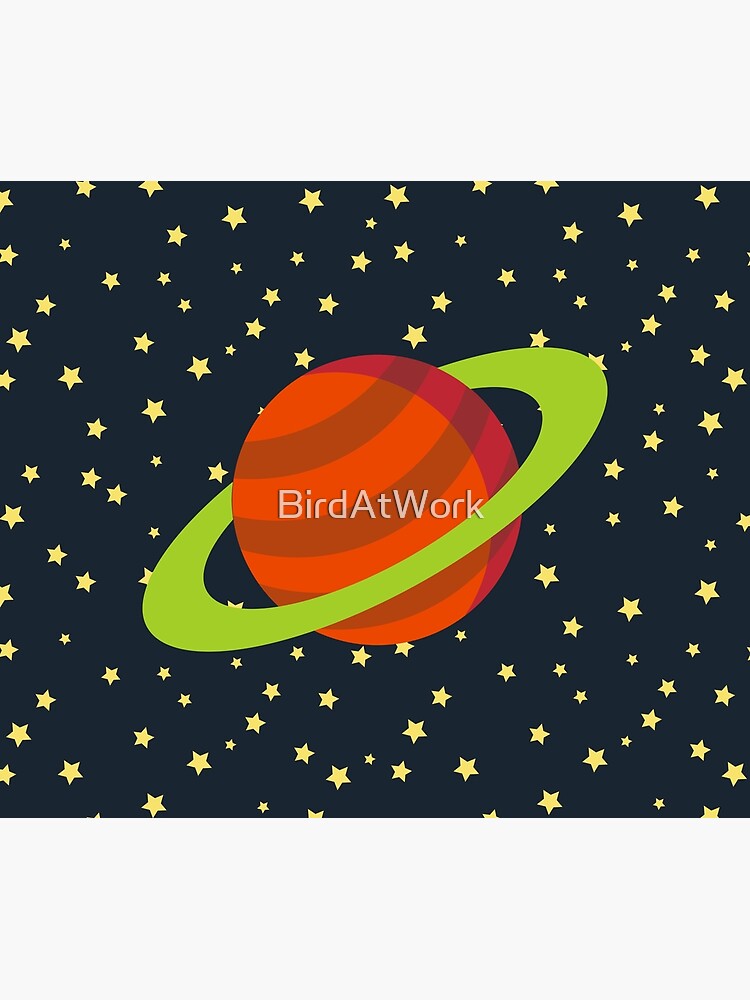 "Run Astro Run - Saturn - Starfield" Poster by BirdAtWork | Redbubble