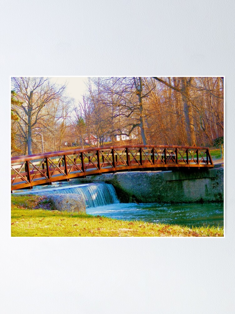 "Footbridge In Highland Park ~ Kokomo, Indiana ~ USA" Poster by ...