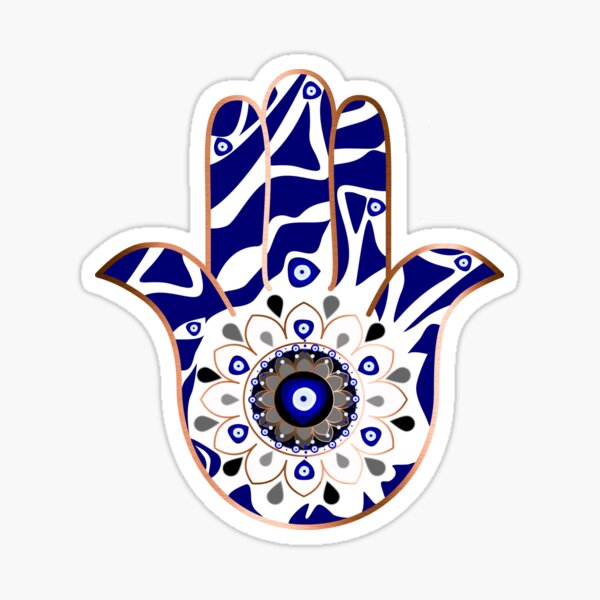 "Talk to the Evil Eye Hamsa Hand" Sticker for Sale by umeimages | Redbubble