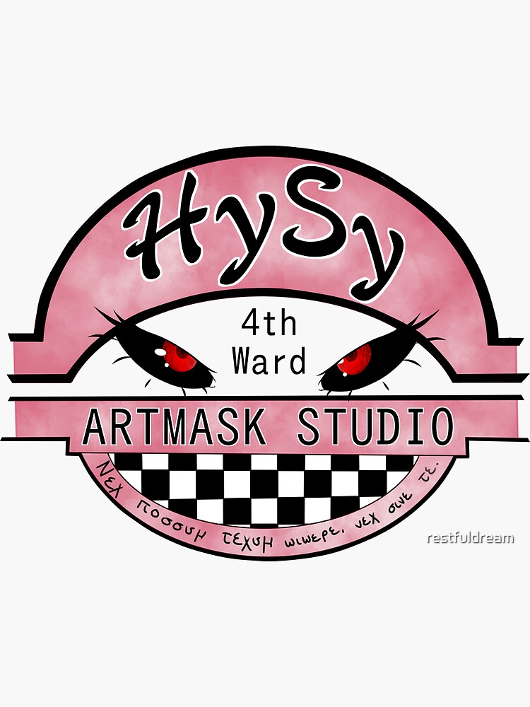 "HySy ArtMask Studio" Sticker for Sale by restfuldream | Redbubble