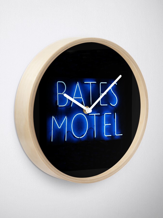 "Bates Motel sign" Clock for Sale by dltphoto | Redbubble