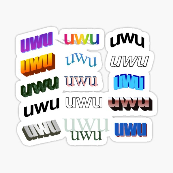 "uwu but it's in many WordArt styles" Sticker for Sale by shapkaa ...