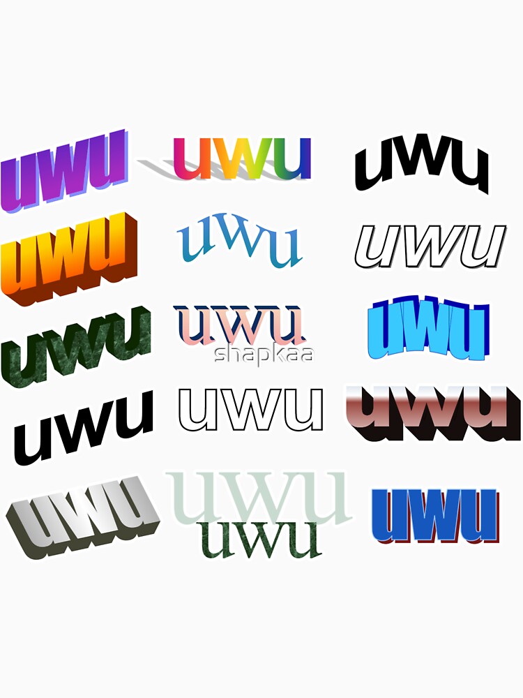"uwu but it's in many WordArt styles" T-shirt for Sale by shapkaa ...