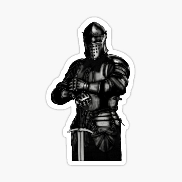 "Medieval Knight " Sticker for Sale by GrizzlyVision | Redbubble