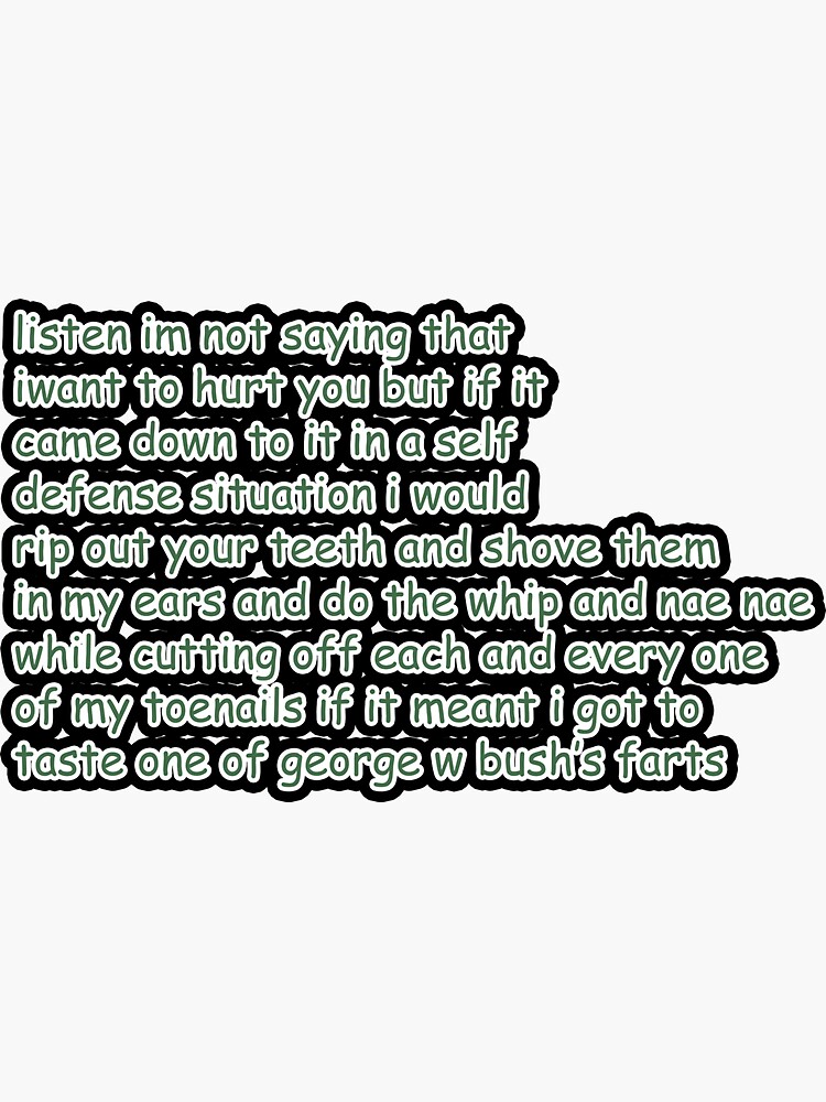 "self defense situation" Sticker by leanboiflex | Redbubble