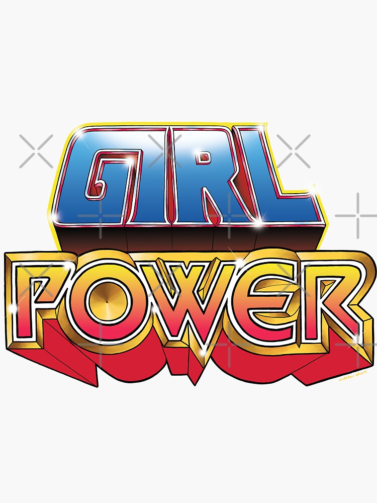 "GIRL POWER LOGO" Sticker by AndrewAhernArt | Redbubble