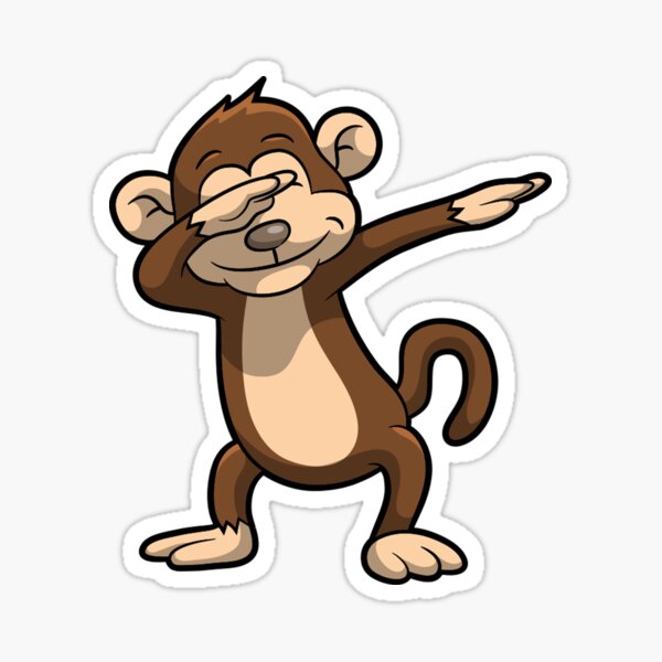 "Dabbing Monkey" Sticker by frittata | Redbubble