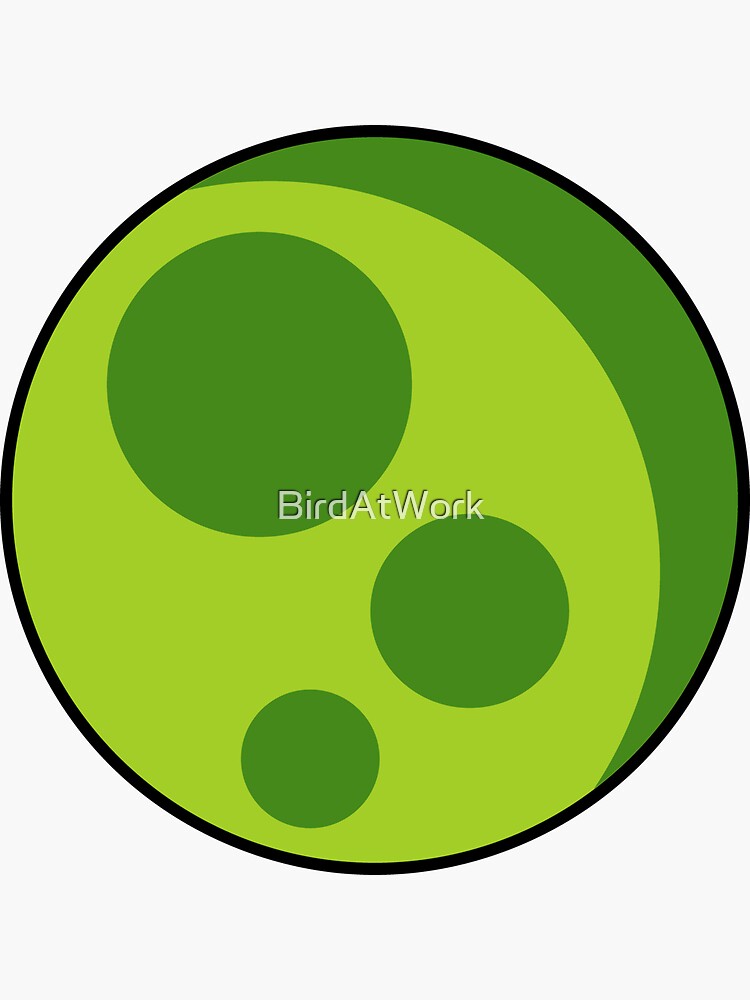"Run Astro Run - Green Moon" Sticker by BirdAtWork | Redbubble