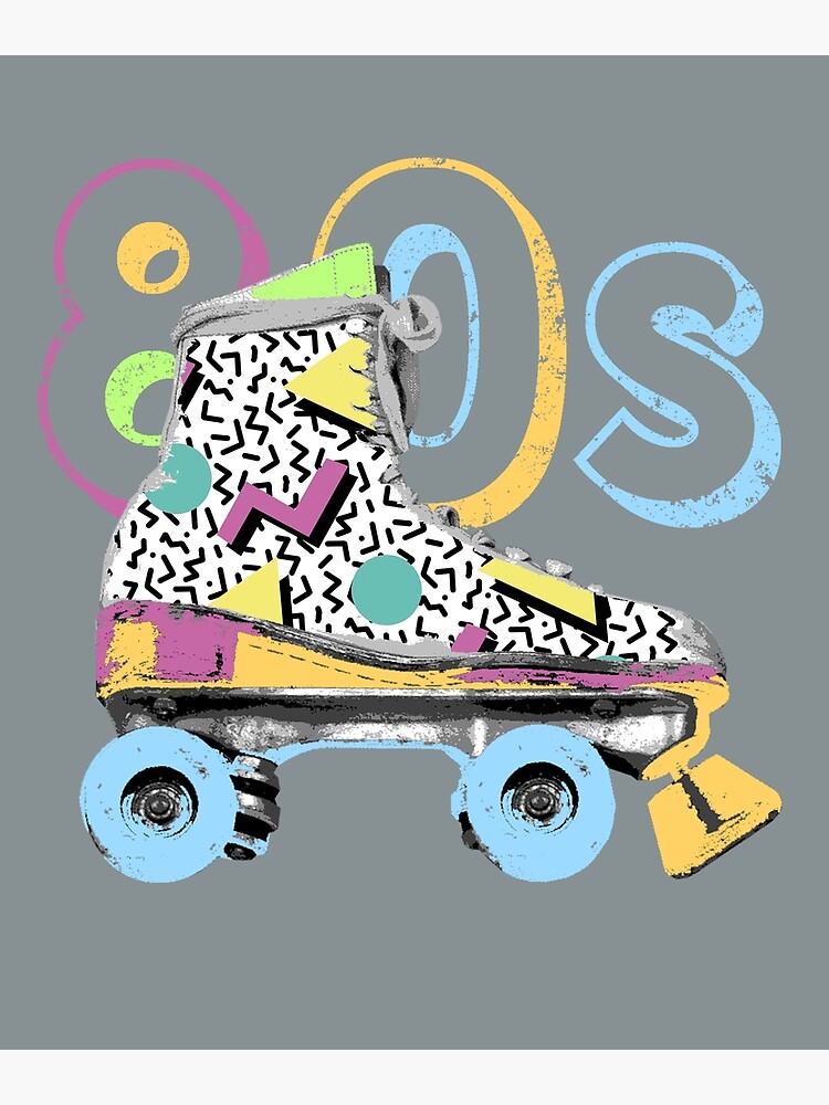 Poster « Patins à roulettes rétro années 80 cool vintage », par ...