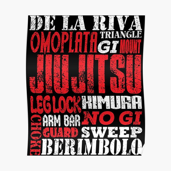 "Jiu Jitsu Terminology Words" Poster by samuraijiujitsu | Redbubble