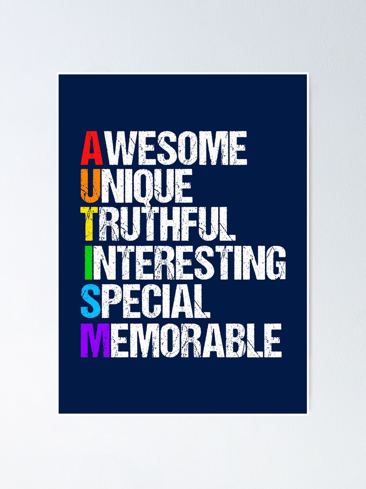 "Beautiful Autism Pride Word Poem" Poster for Sale by elishamarie28 ...