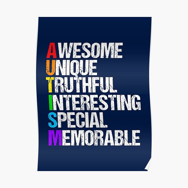 "Beautiful Autism Pride Word Poem" Poster for Sale by elishamarie28 ...