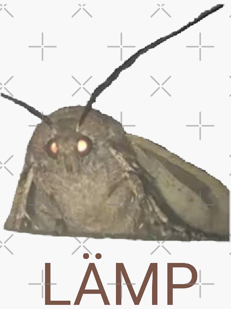"Moth lamp meme tee" Sticker for Sale by Mier8 | Redbubble