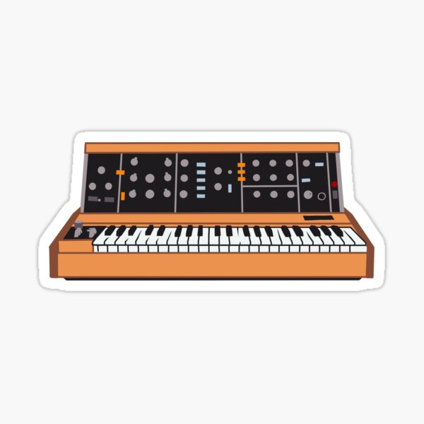 "Vintage synth " Sticker for Sale by PEArt | Redbubble