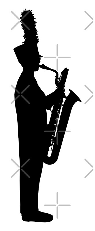 "Marching Band Bari Sax, Standing" by Vistascribe | Redbubble