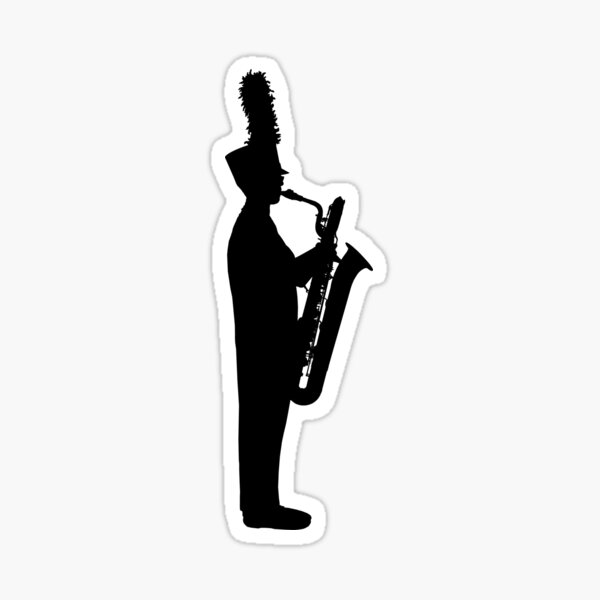 "Marching Band Bari Sax, Standing" Sticker for Sale by Vistascribe ...