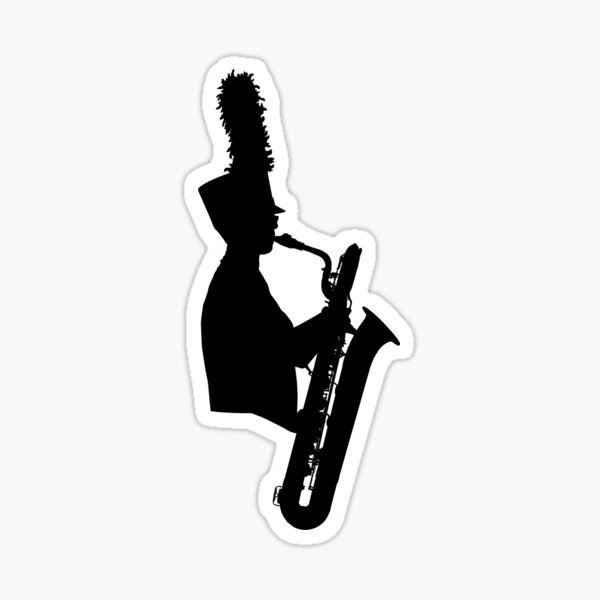 "Marching Band Bari Sax" Sticker for Sale by Vistascribe | Redbubble
