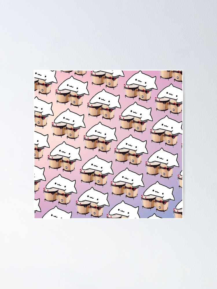 "Bongo Cat Pattern" Poster by backgroundsmia | Redbubble