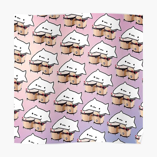 "Bongo Cat Pattern" Poster by backgroundsmia | Redbubble