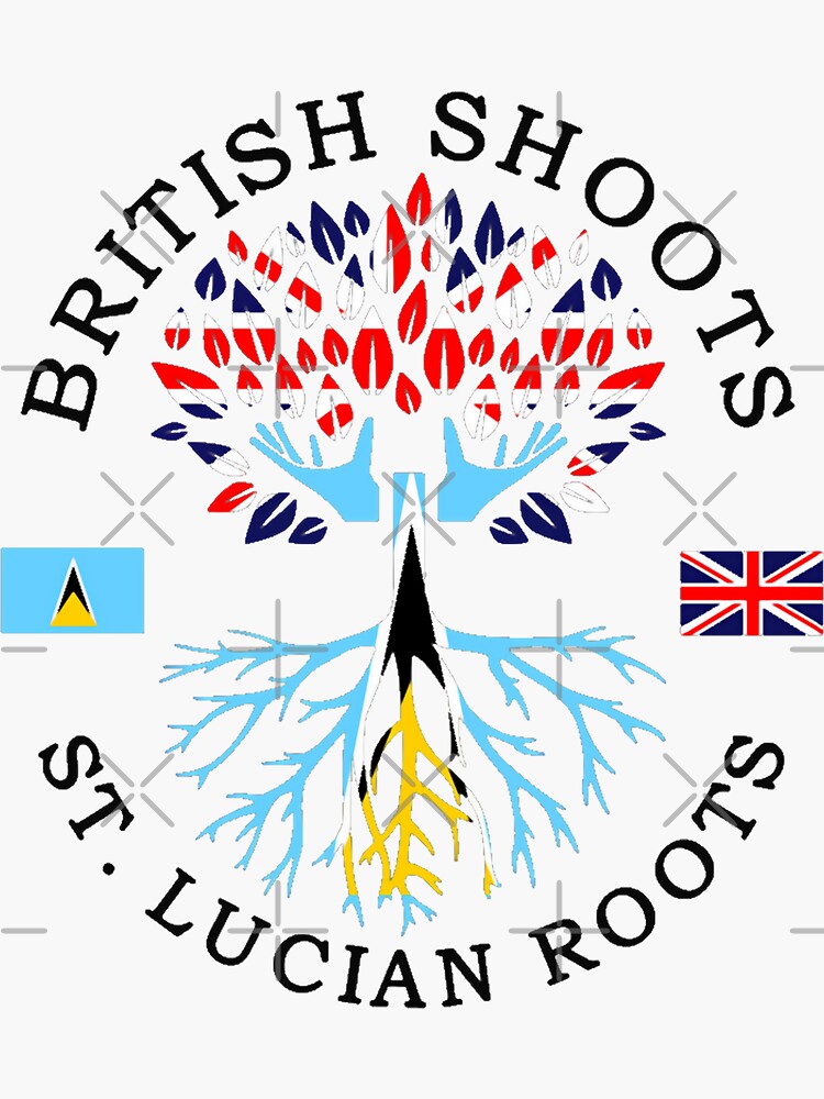"Saint Lucian Roots - British Shoots" Sticker for Sale by ...