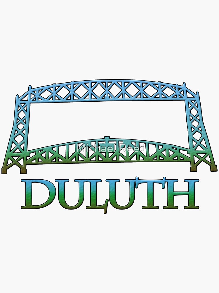 "Duluth with Aerial Lift Bridge" Sticker for Sale by Michael Reed ...