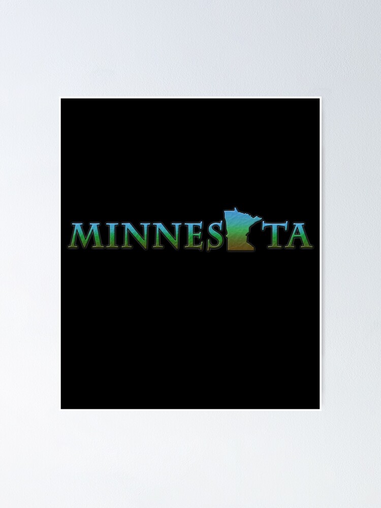 "Minnesota State Label with State Outline" Poster for Sale by gorff ...