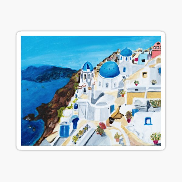 "Santorini" Sticker for Sale by artbydanielle | Redbubble