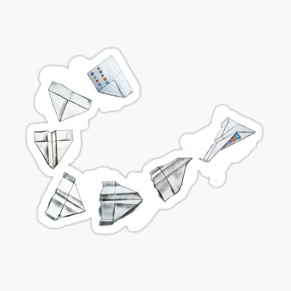 "paper airplane" Sticker for Sale by mzbrozek | Redbubble