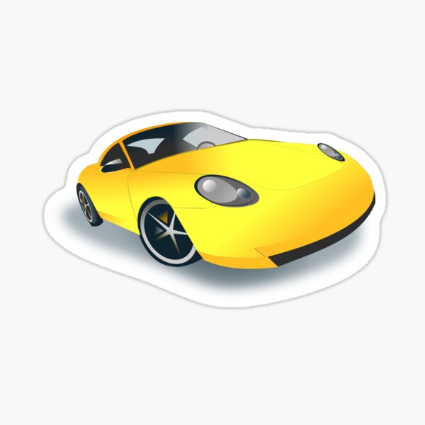 "Yellow Sportscar" Sticker for Sale by Passie | Redbubble