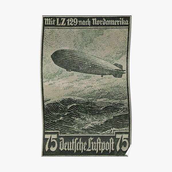 "Zeppelin Hindenburg postage to North America" Poster for Sale by ...