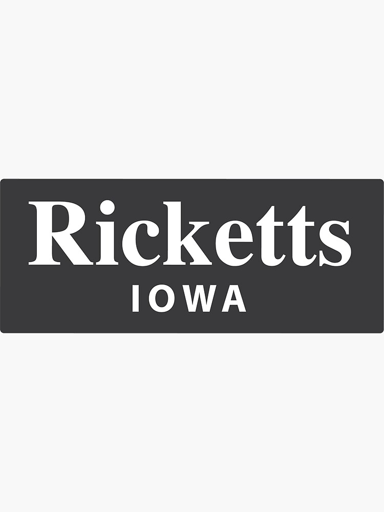 "Ricketts, Iowa" Sticker for Sale by EveryCityxD2 | Redbubble