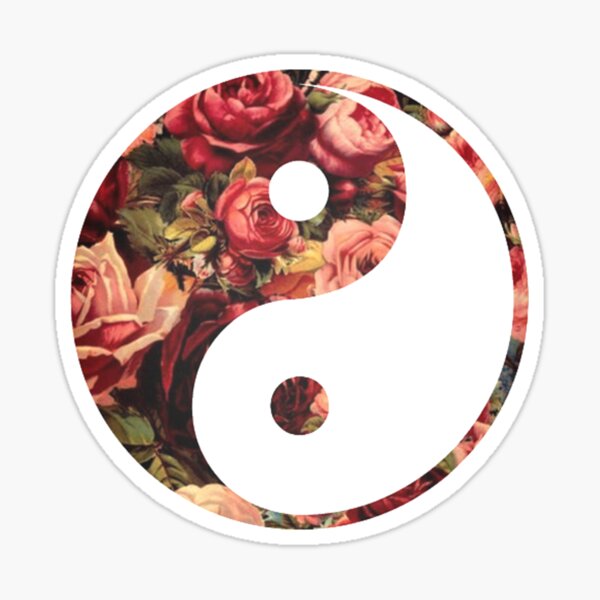 "Rose Yin Yang" Sticker by phantastique | Redbubble