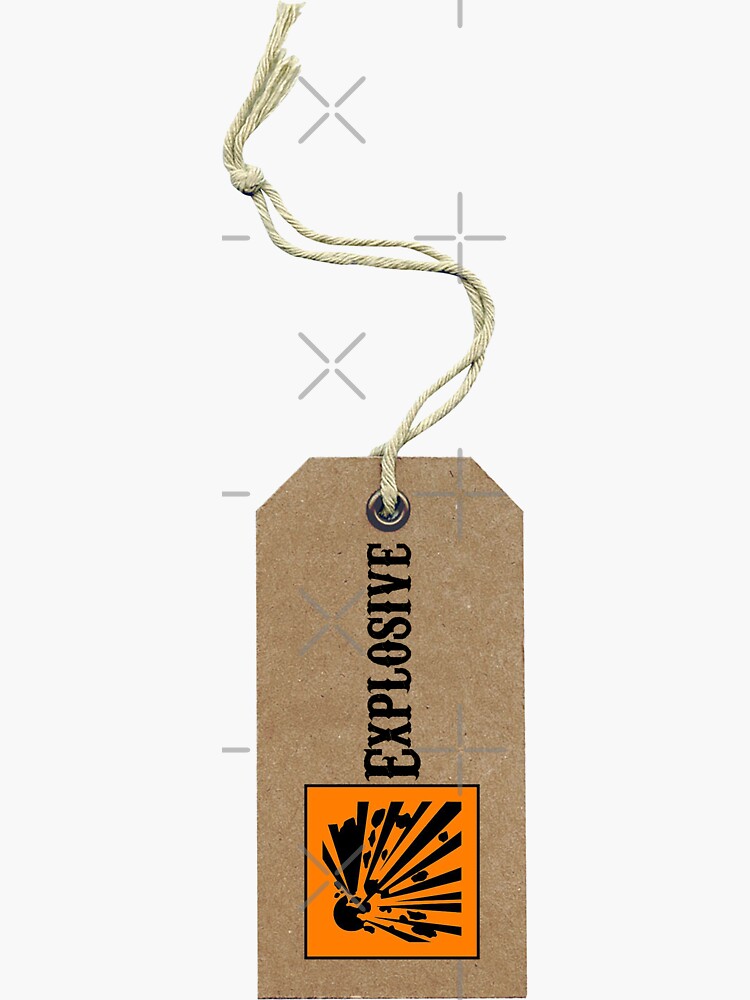 "Explosive gift-tag Sticker" Sticker by Corpsecutter | Redbubble
