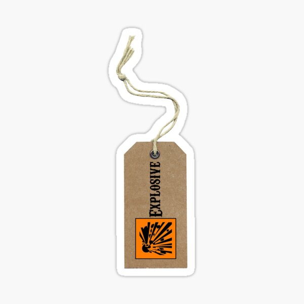 "Explosive gift-tag Sticker" Sticker by Corpsecutter | Redbubble