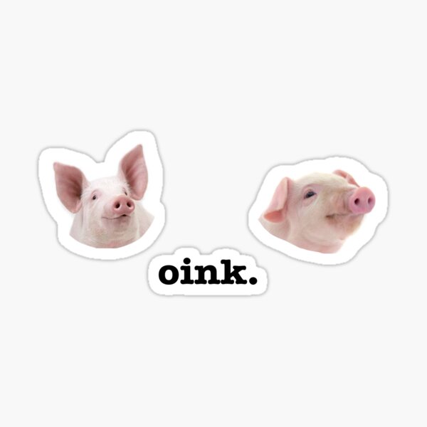 "oink" Sticker by tarajeanne | Redbubble