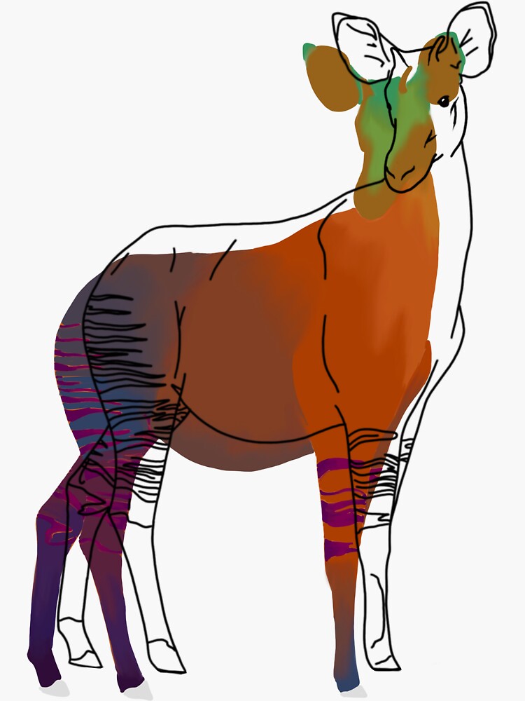 "Watercolor okapi" Sticker by Cranmer93 | Redbubble