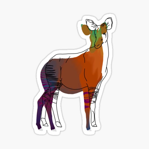 "Watercolor okapi" Sticker by Cranmer93 | Redbubble