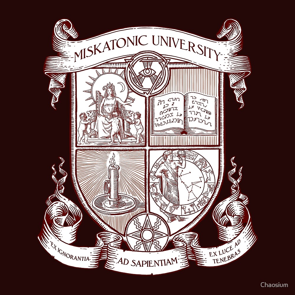 "Miskatonic University Coat of Arms" by Chaosium | Redbubble