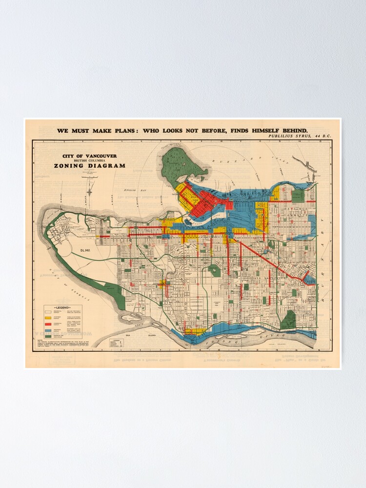 "City of Vancouver, British Columbia : zoning diagram (1931)" Poster ...