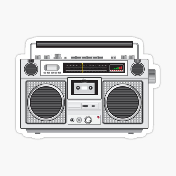 "Vintage Portable Radio Cassette Player Retro" Sticker by patrimonio ...