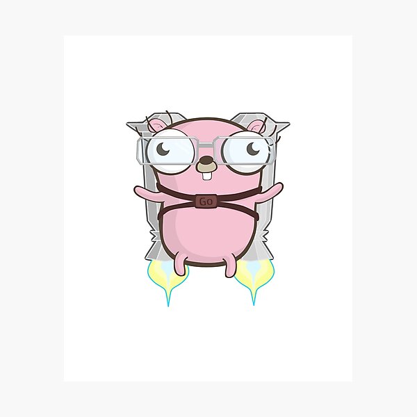 Lámina fotográfica «The Go Gopher: Pink Gopher con Jet Pack» de ...