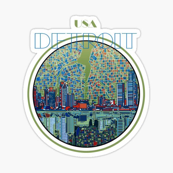 "detroit " Sticker for Sale by BekimART | Redbubble