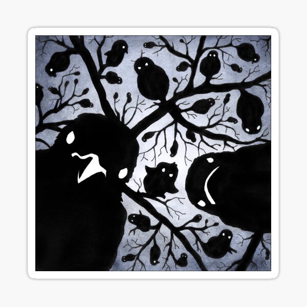 "Evil birds" Sticker by 6handsdesign | Redbubble