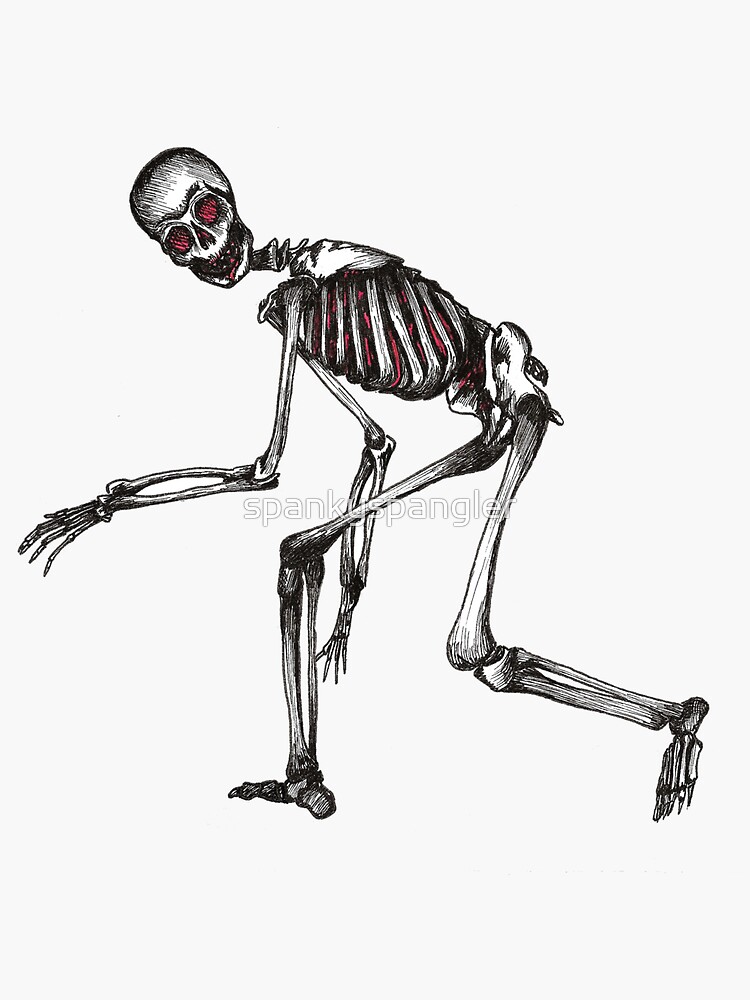 "Skeleton - Japanese Folklore Yokai Illustration - Gashadokuro" Sticker ...