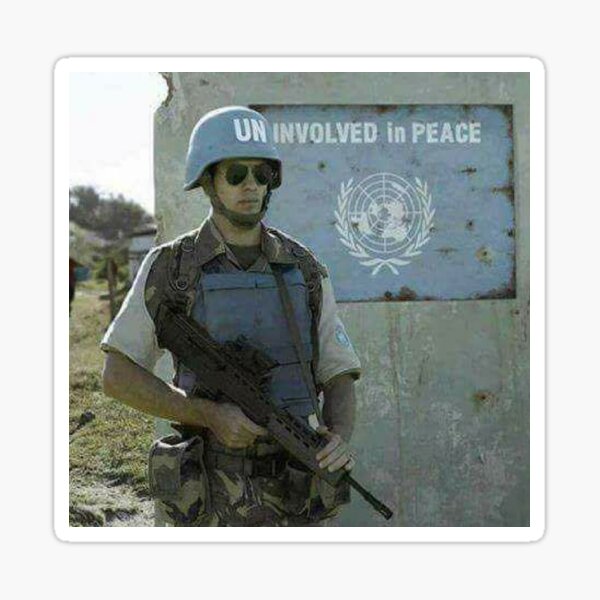 "UN-INVOLVED IN PEACE" Sticker for Sale by ApeMurphy | Redbubble