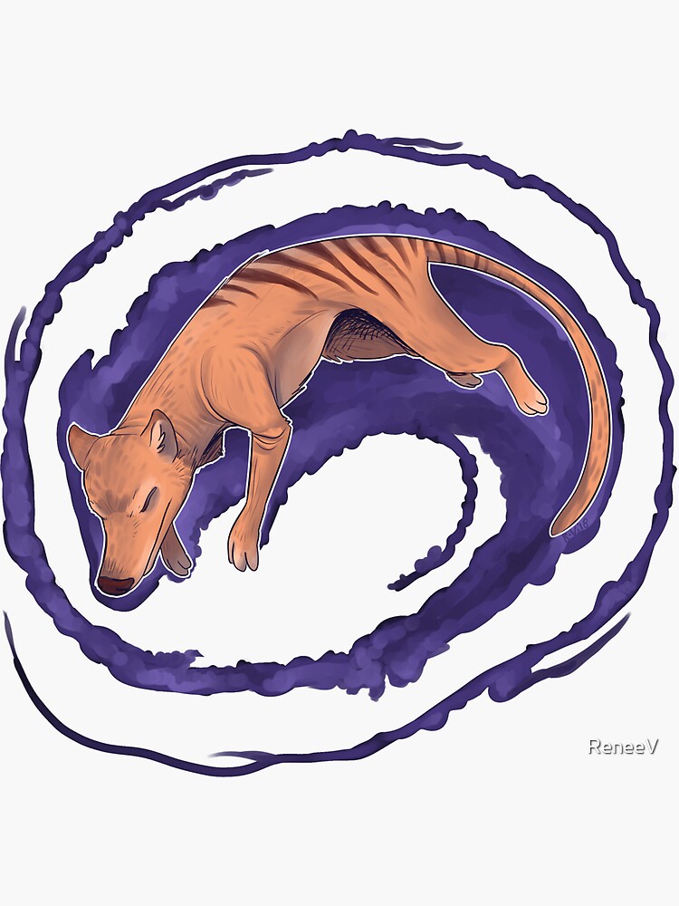 "Thylacine swirl" Sticker for Sale by ReneeV | Redbubble