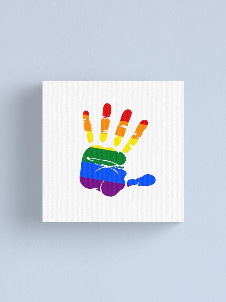 "Rainbow pride flag handprint" Canvas Print for Sale by qlobba | Redbubble