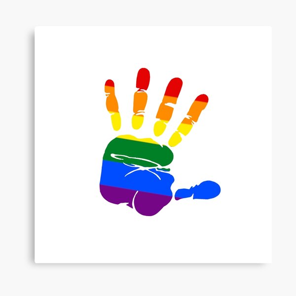 "Rainbow pride flag handprint" Canvas Print for Sale by qlobba | Redbubble