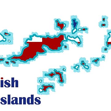 "British Virgin Islands BVI Map with Flag" Sticker for Sale by ...